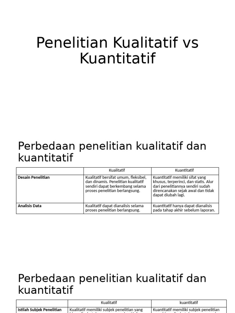 Penelitian Kualitatif Vs Kuantitatif | PDF