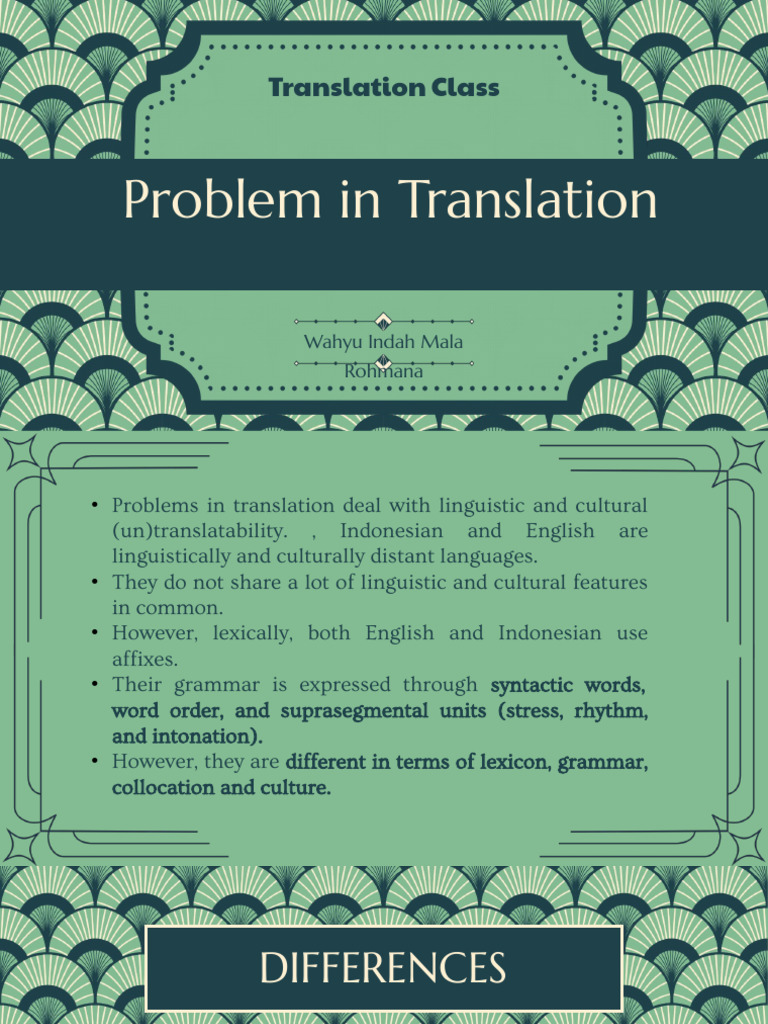 Translation Problem | PDF | Idiom | Lexical Semantics