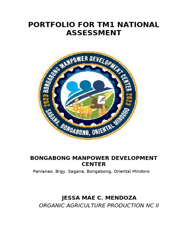 Portfolio For TM1 National Assessment | PDF