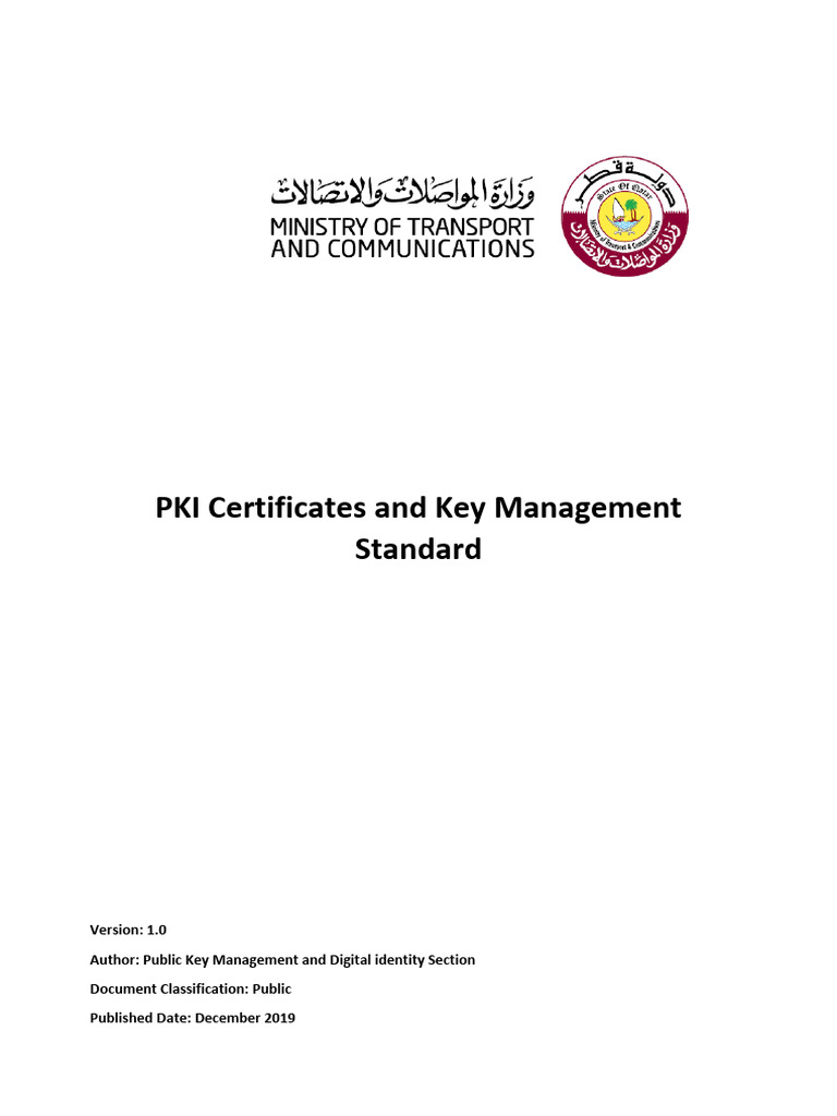 PKI Certificate Management Standard | PDF | Public Key Certificate ...