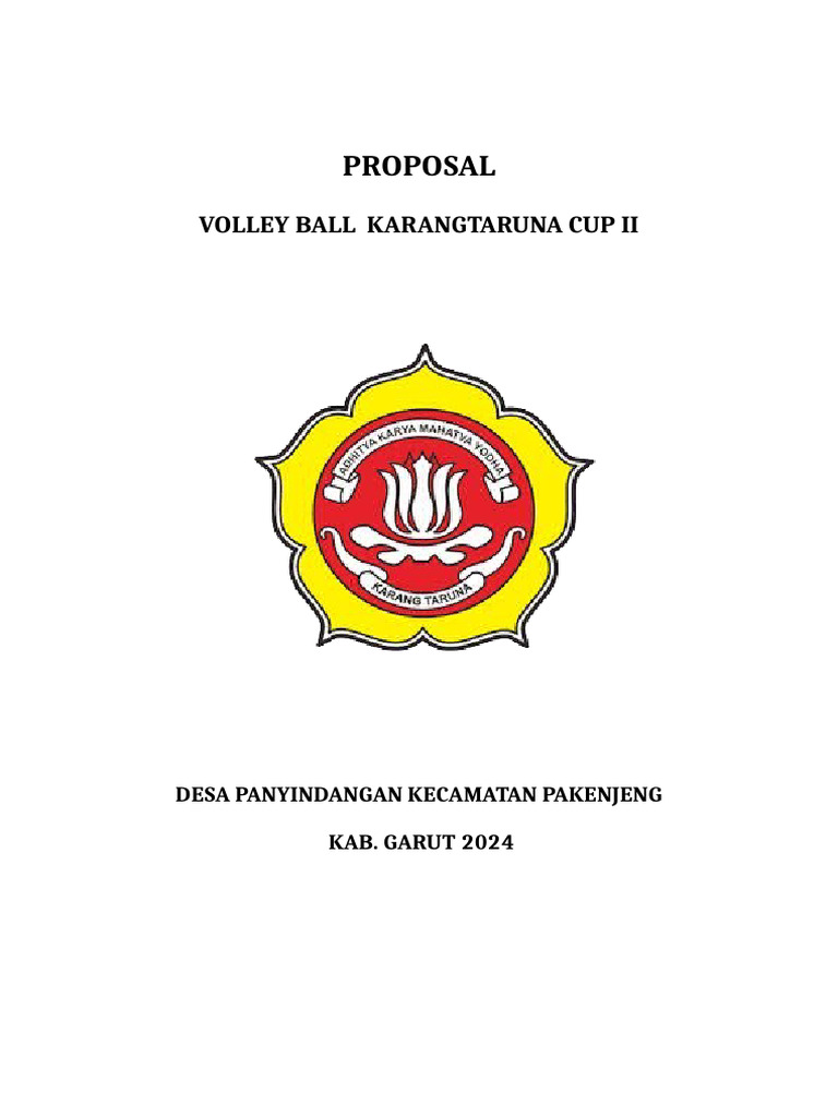 Proposal Karangtaruna Volley | PDF | Perjalanan | Kajian Bahasa Asing