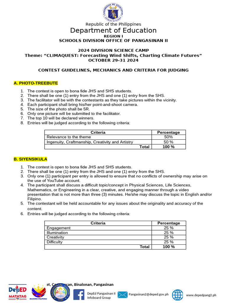 CONTESTS GUIDELINES MECHANICS AND CRITERIA FOR JUDGING - DSC 2024 ...