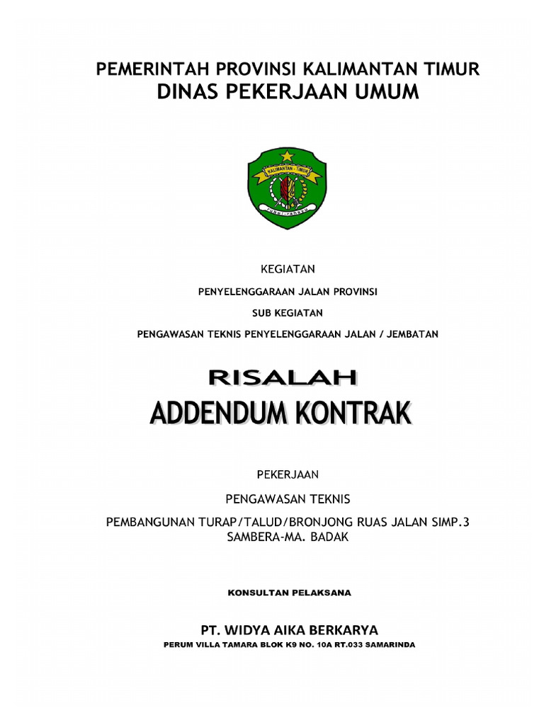 Risalah Addendum Kontrak | PDF