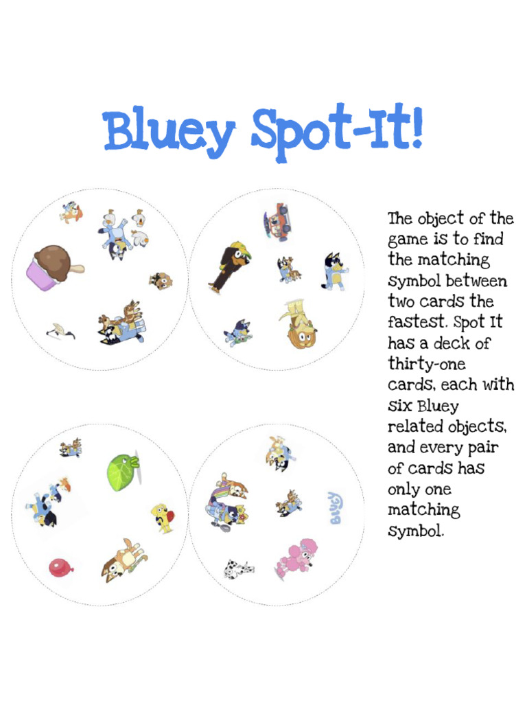 Bluey Spot It | PDF