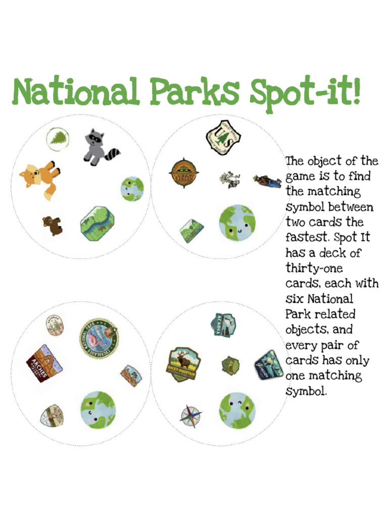 National Parks Spot It | PDF