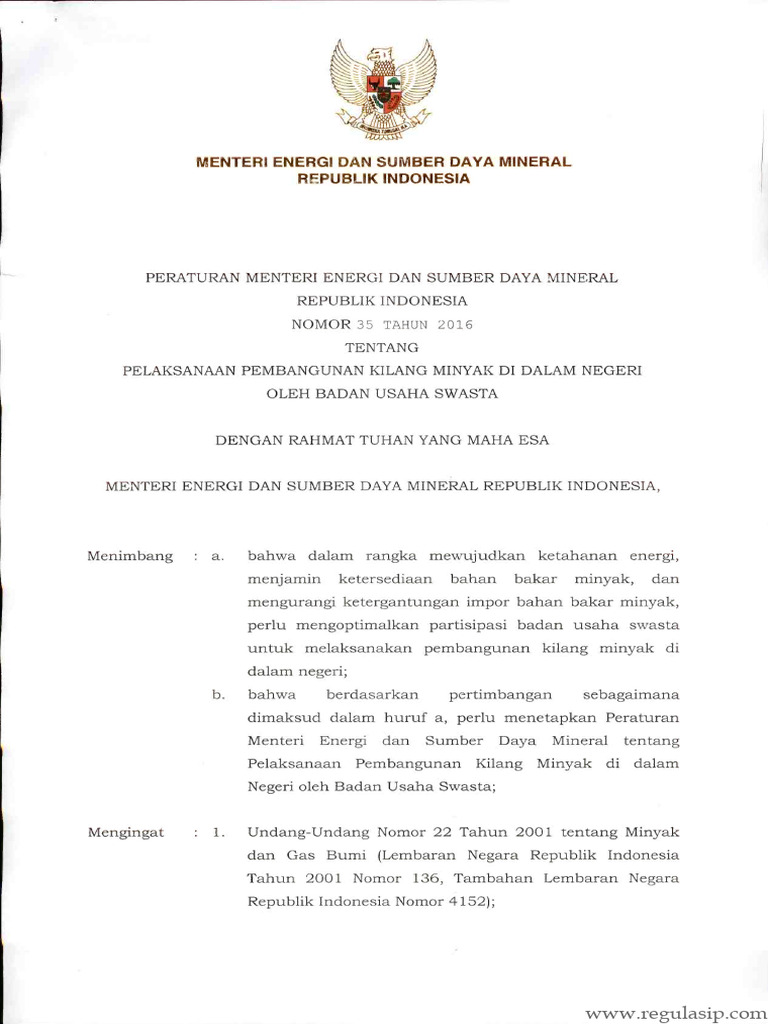 Permen ESDM 35 TH 2016 | PDF