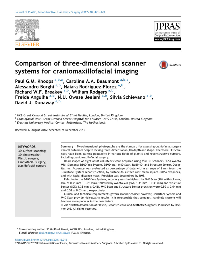 2017 - Comparison of Three-Dimensional Scanner Systems For ...