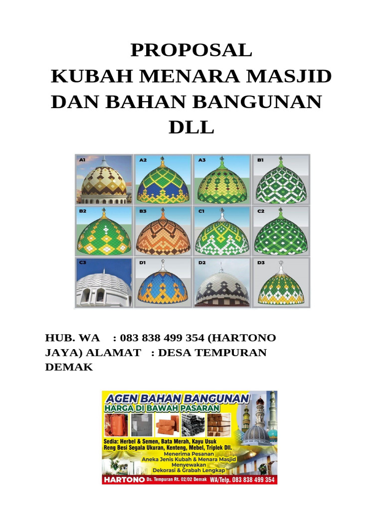 Proposal Kubah Masjid. | PDF