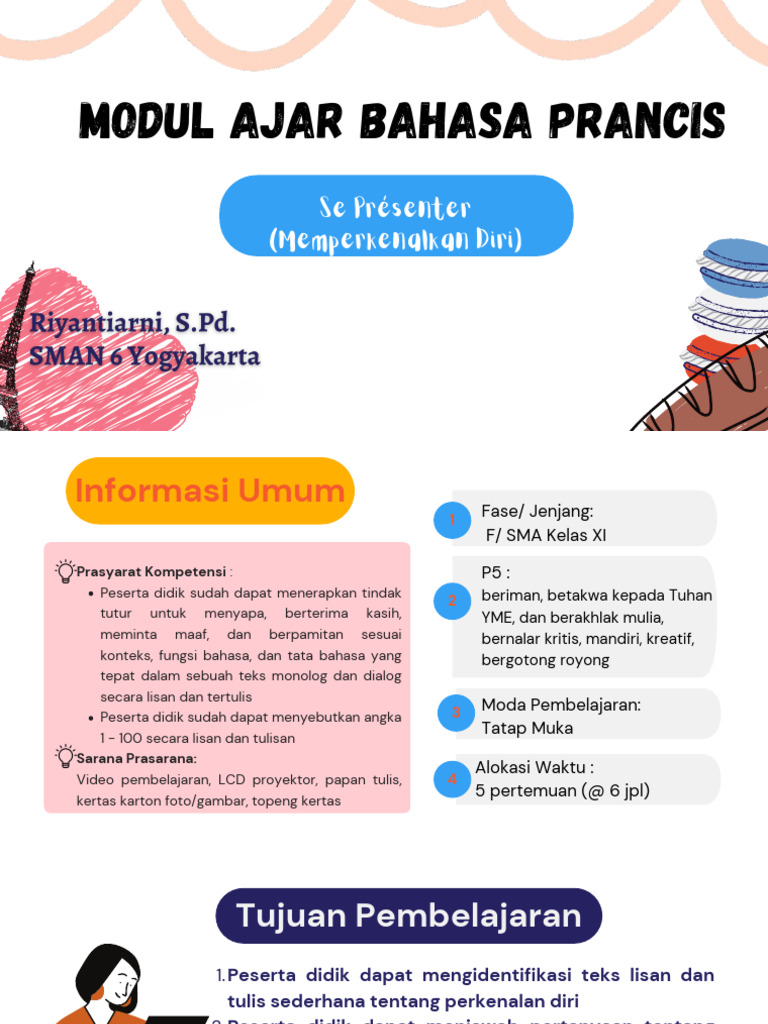 Modul Ajar Bahasa Prancis Utuh | PDF