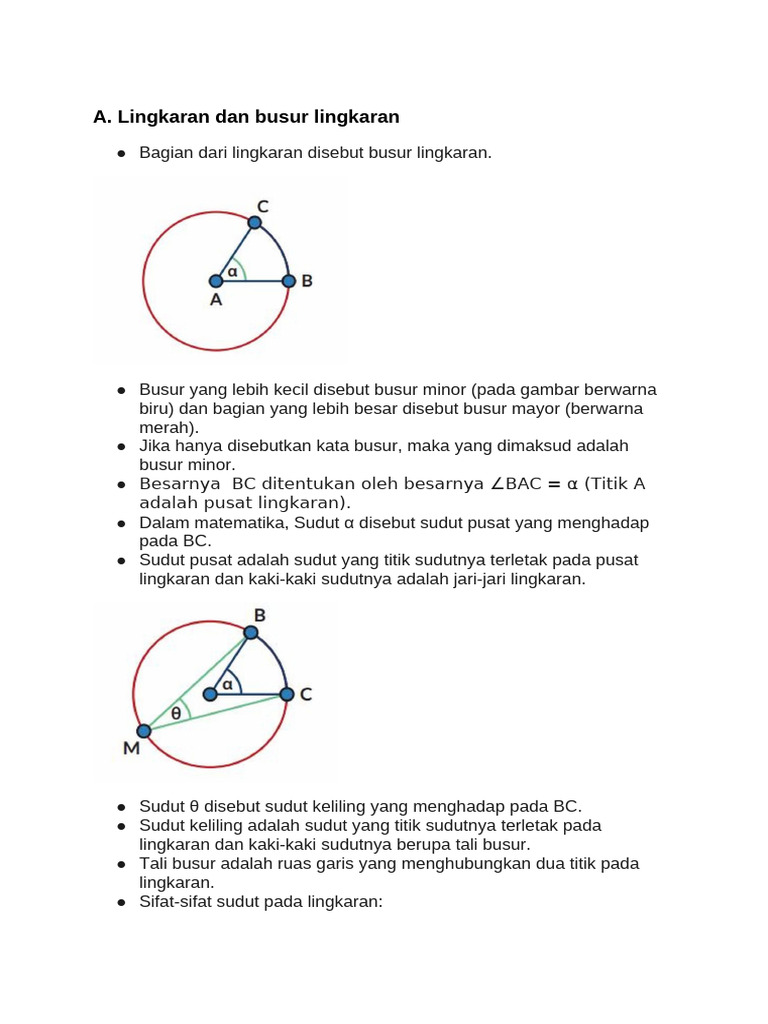 Materi Lingkaran Dan Busur Lingkaran Kelas 11 | PDF | Metode & Bahan Ajar | Griya & Taman