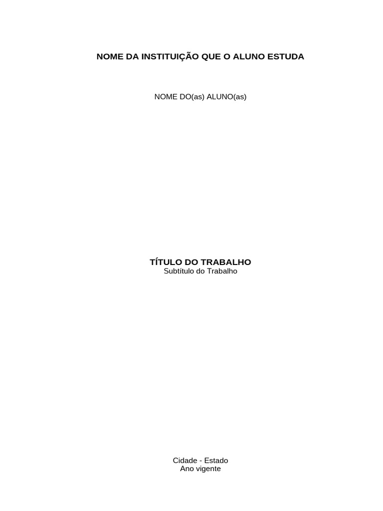 Modelo Capa Abnt | PDF