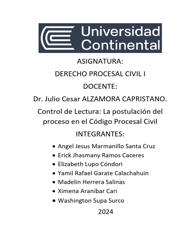 Control de Lectura | PDF | Demanda judicial | Ley procesal