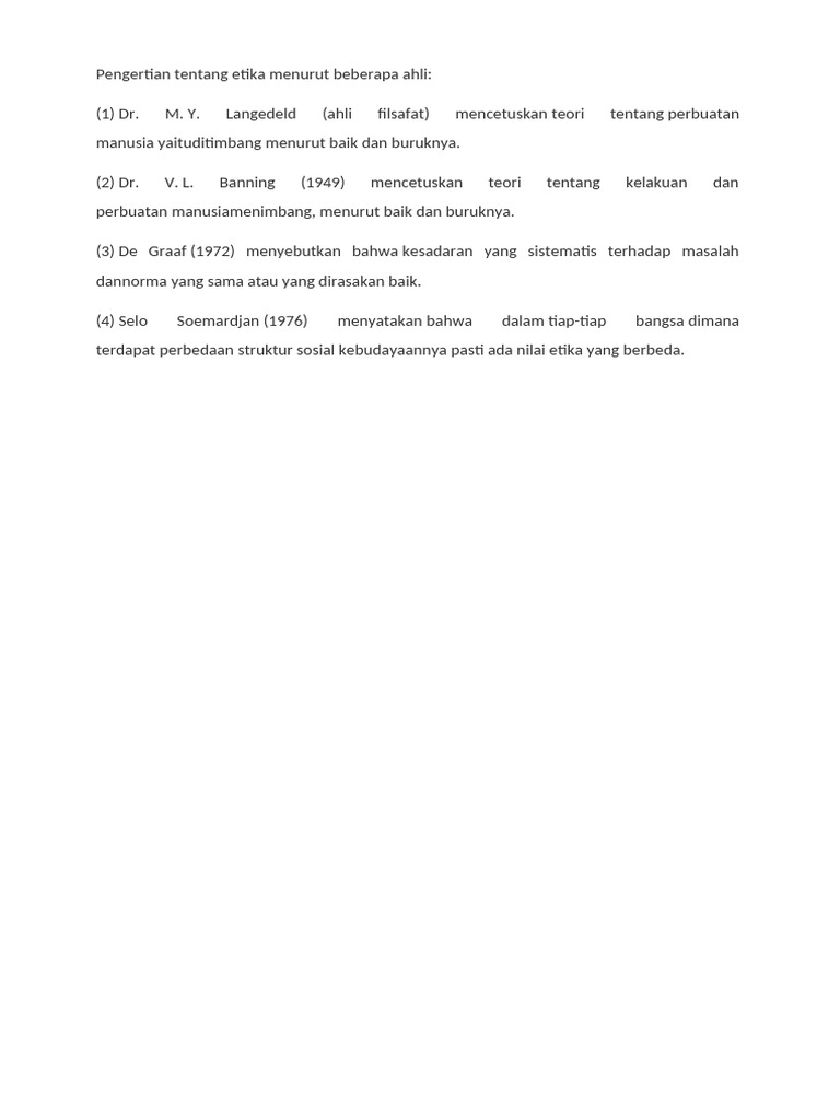 Definisi Etika Menurut Para Ahli | PDF