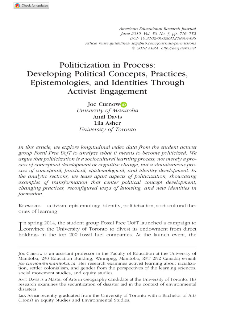 Politicization in Process: Developing Political Concepts, Practices ...