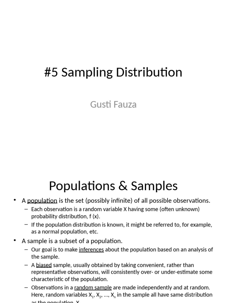 5b Sampling Distribution | PDF | Variance | Probability Distribution