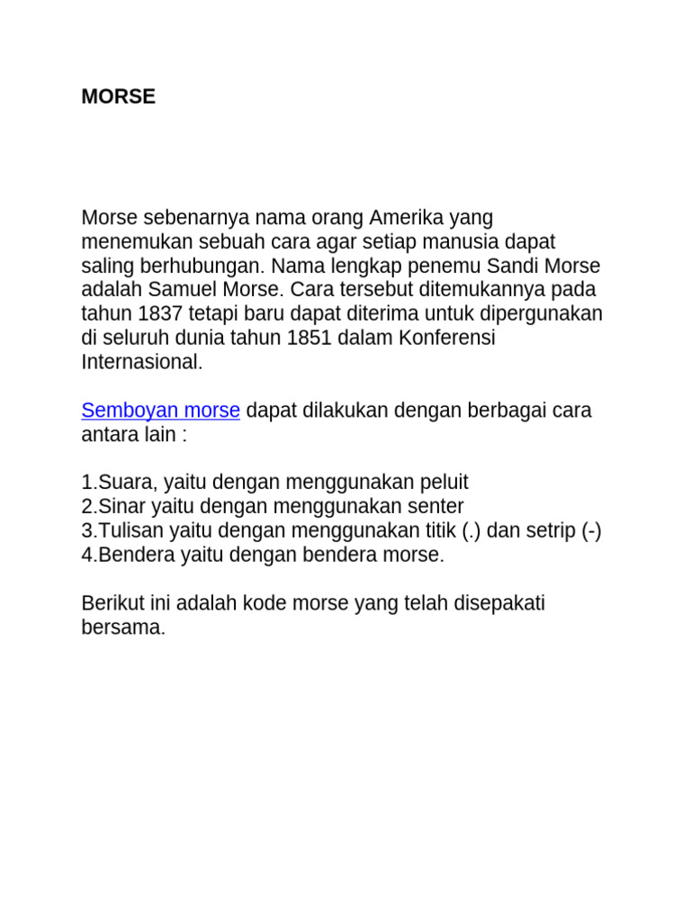 Cara Cepat Menghafal Morse | PDF