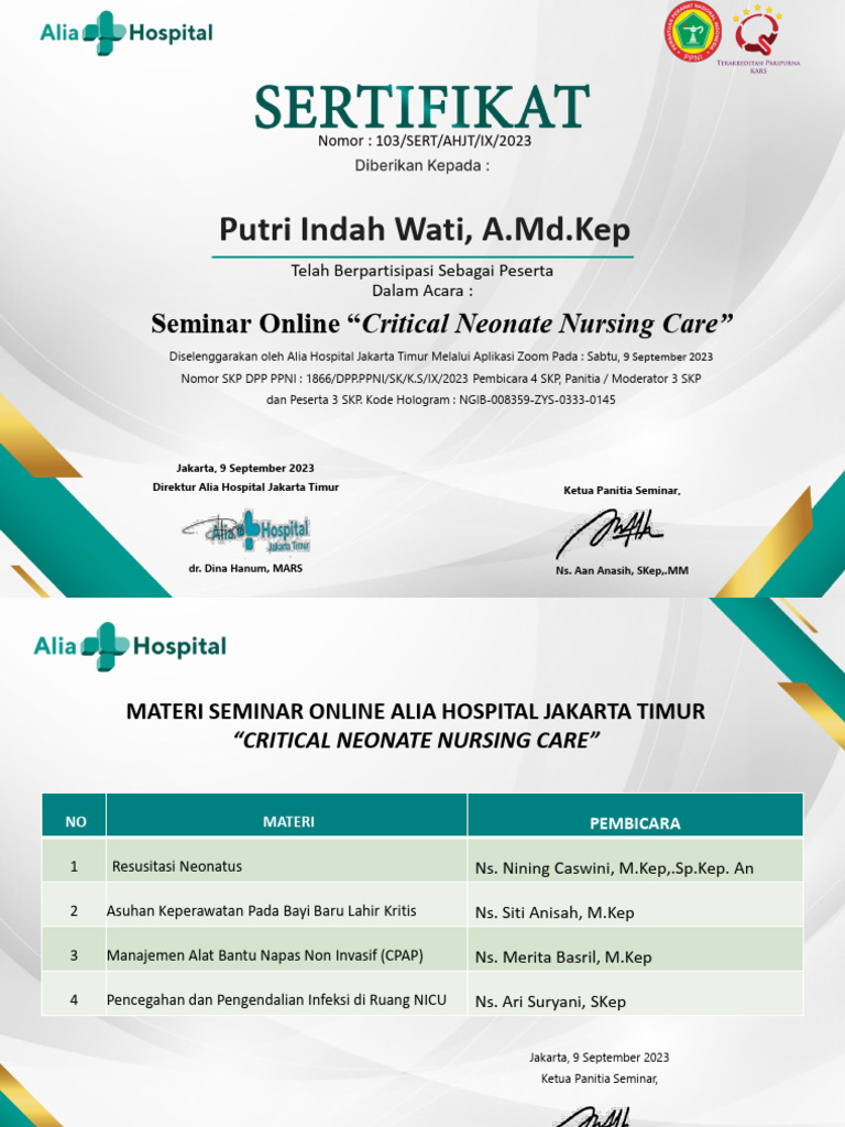 Putri Indah Wati, A.Md - Kep | PDF
