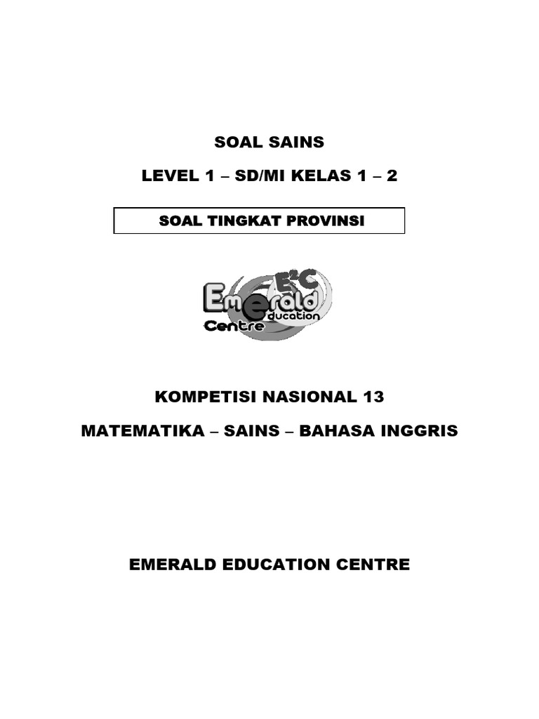 FC Soal Sains Fiprov Om 13 Lev 1 | PDF