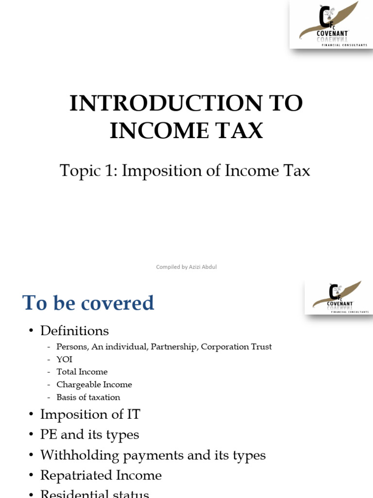 Imposition of Income Tax Notes Handout | PDF | Private Law | Taxes