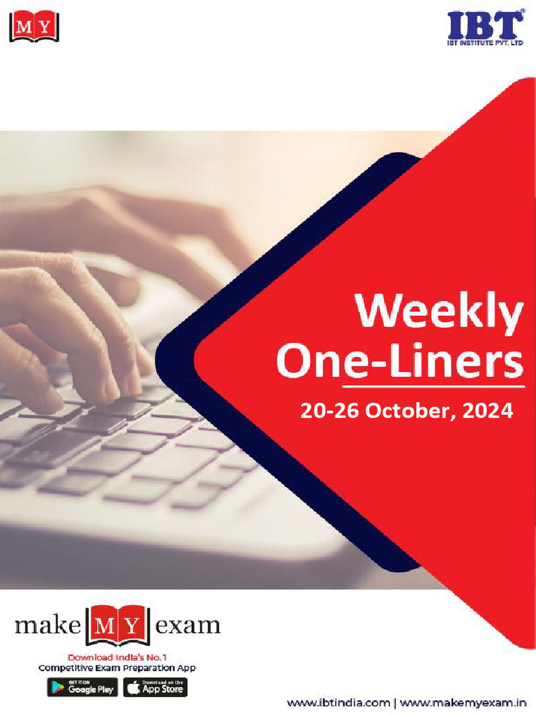 Weeky One Liners 20-26 October 2024 | PDF
