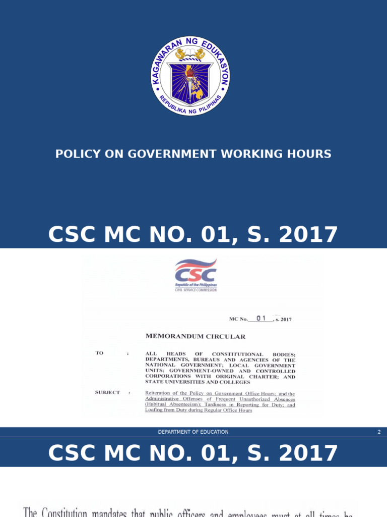 Policy On Government Working Hours | PDF | Sick Leave | Justice