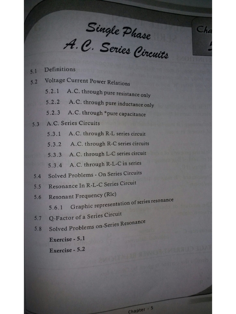 Single Phase Ac Circuits Pdf