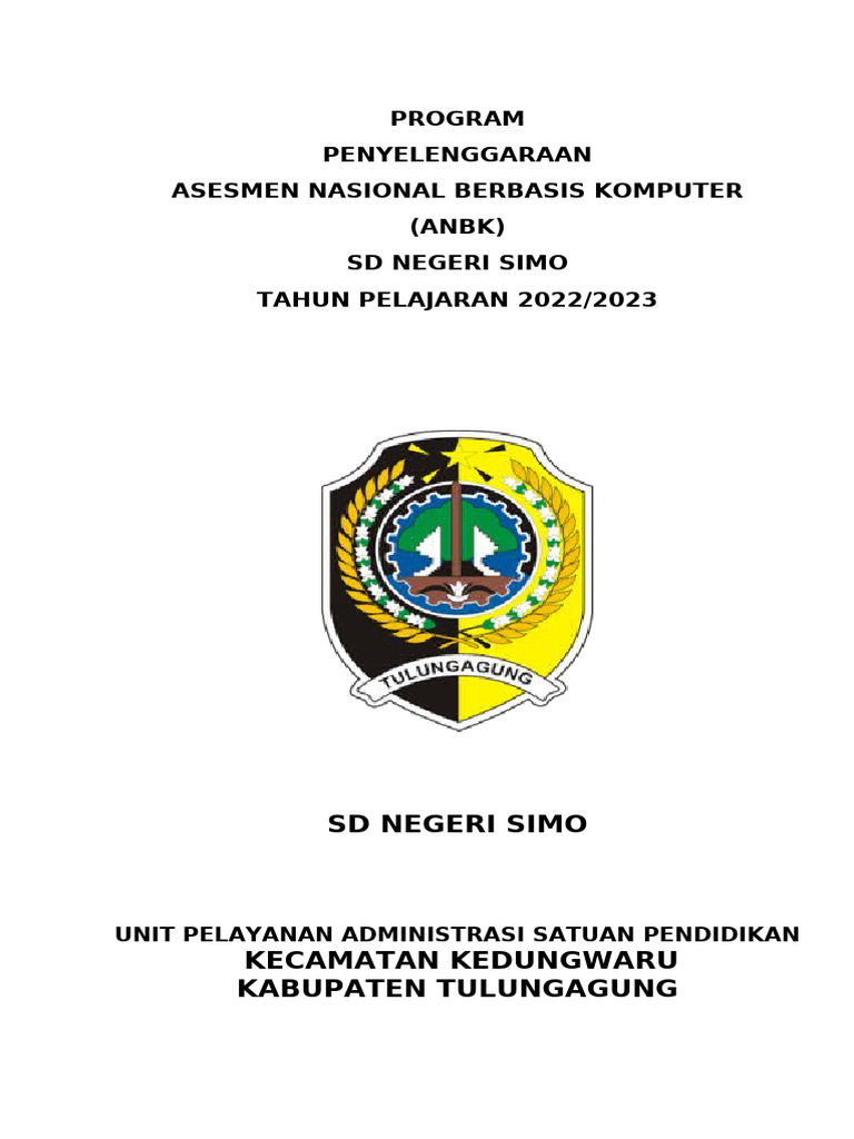 Program Kerja Anbk SD Negeri Simo 2022 | PDF