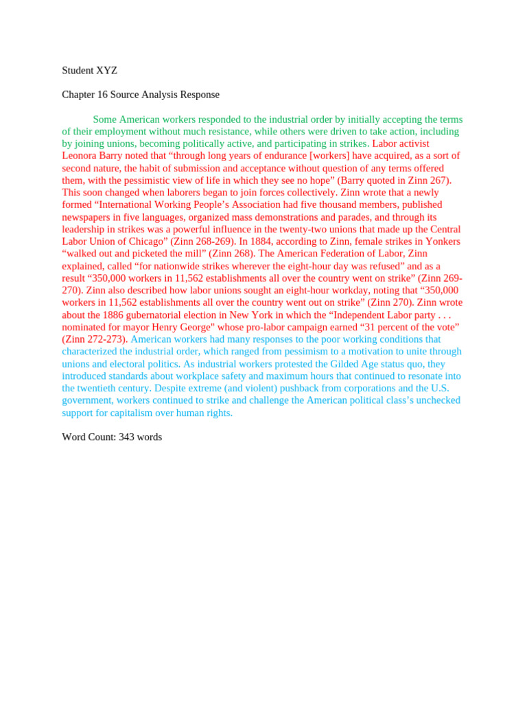 CH 16 Exemplar (25 Points Out of 25 Points) SAR | PDF | Politics