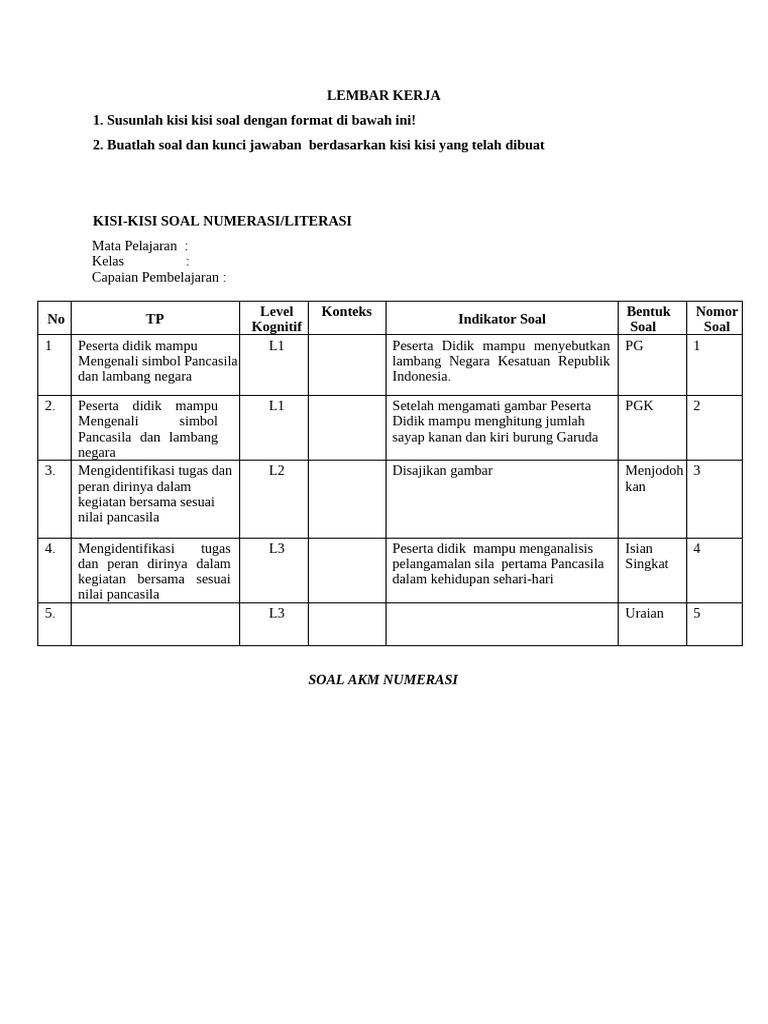 Lk.03. Soal Litnum | PDF