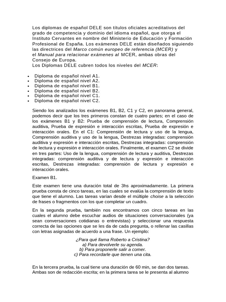 Los Diplomas de Español DELE Son Títulos Oficiales Acreditativos Del ...