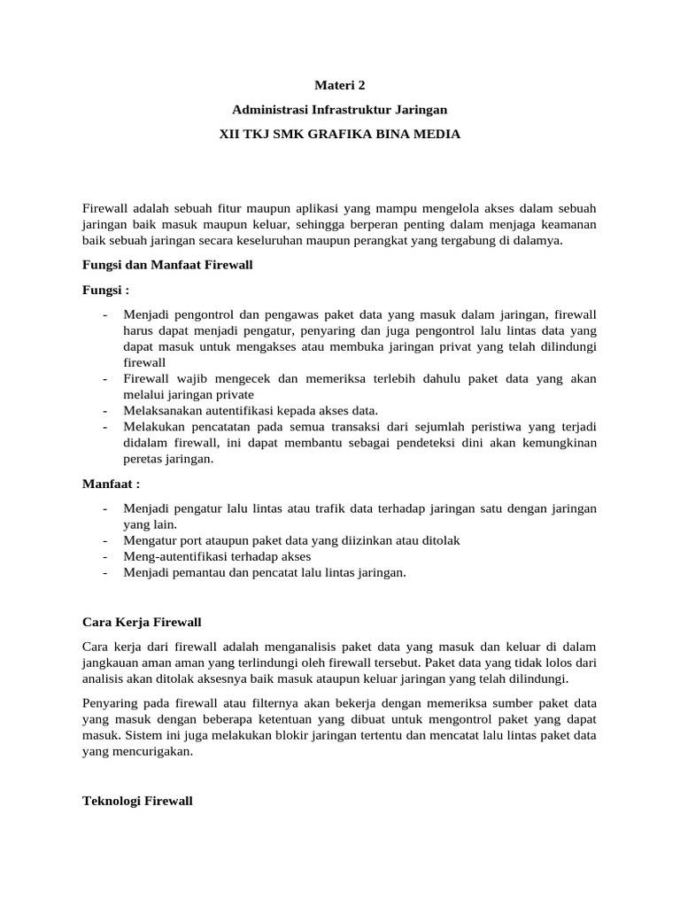 Materi 2 AIJ XII TKJ | PDF