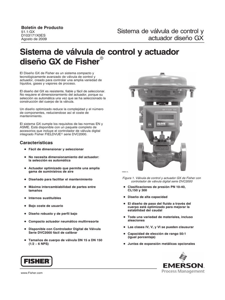 Catalogo-Válvulas Fisher-Modelo GX | PDF | Acero | Solenoide