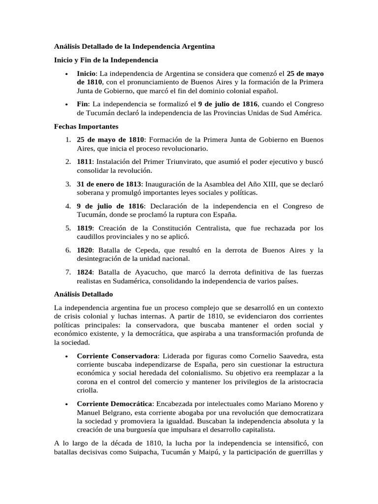 Independencia Argentina: Proceso y Claves | PDF | Argentina | América ...