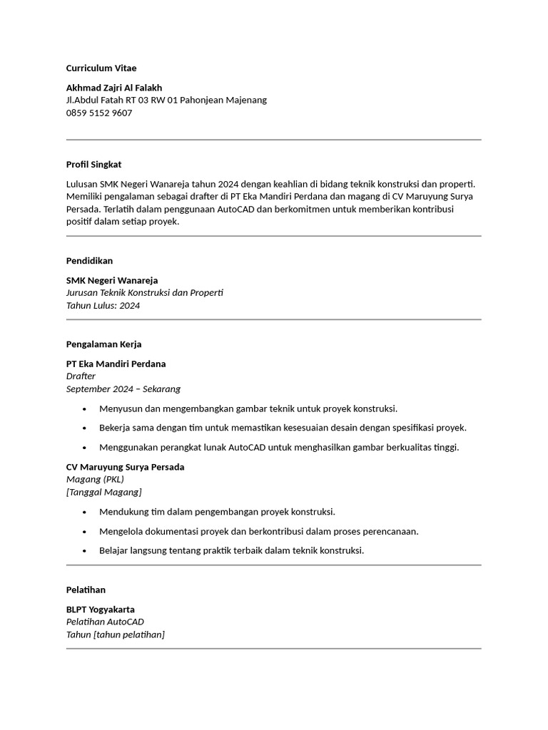 Curriculum Vitae Ahmad | PDF