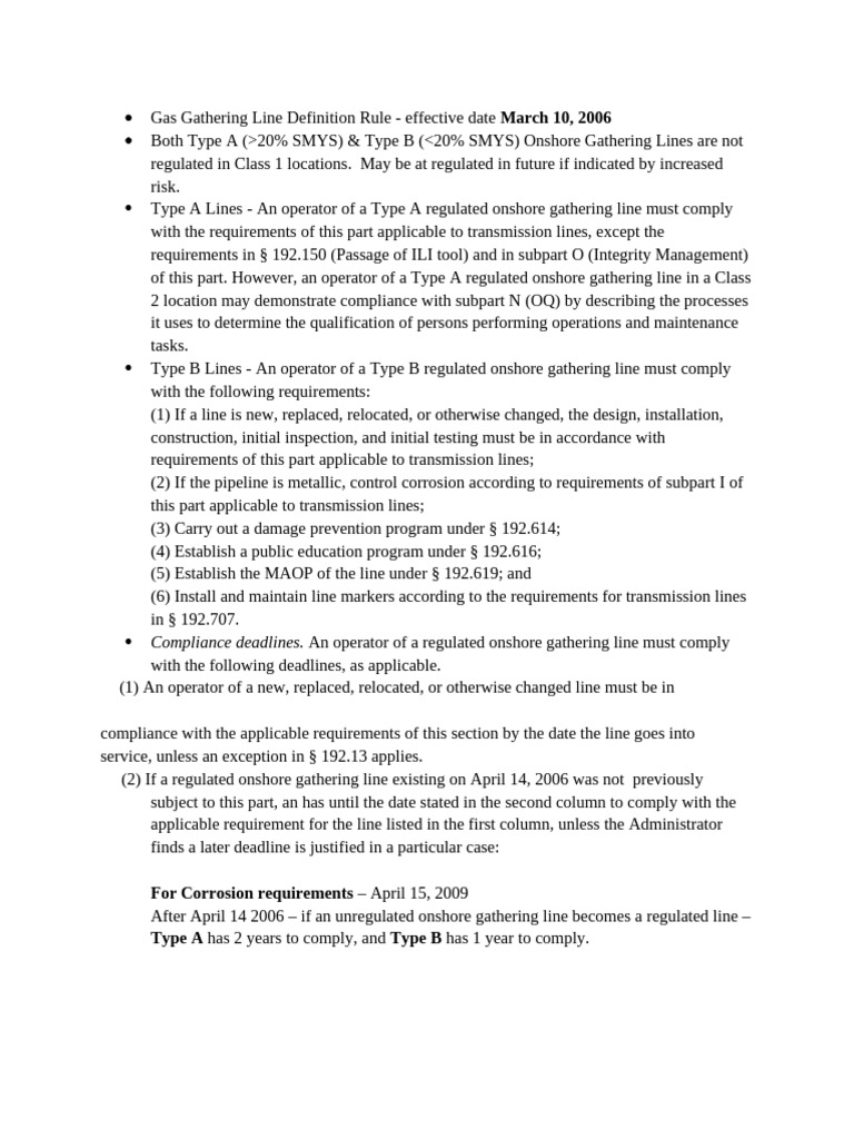 Gas Line Compliance Guidelines | PDF