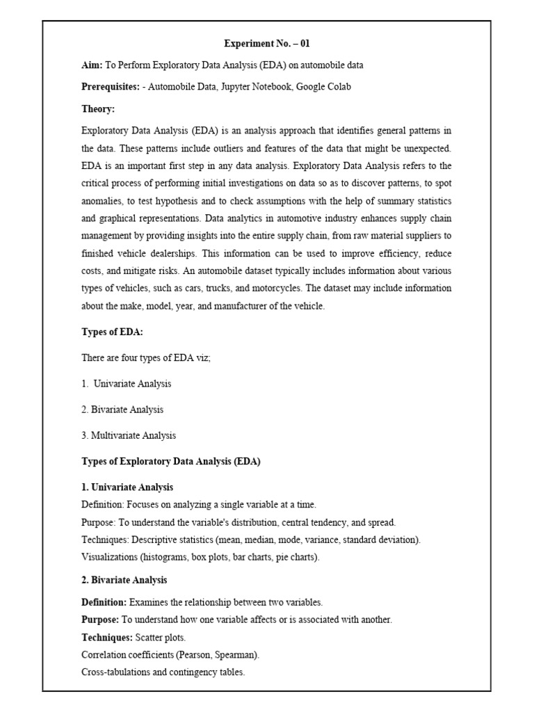 Eda Expt | PDF | Data Analysis | Data Science