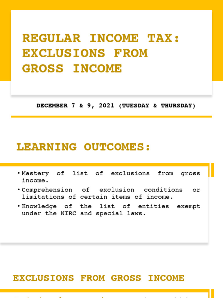 Exclusions from Gross Income Tax Guide | PDF | Life Insurance | Insurance