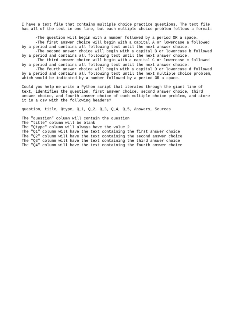 Multiple Choice Prompts | PDF