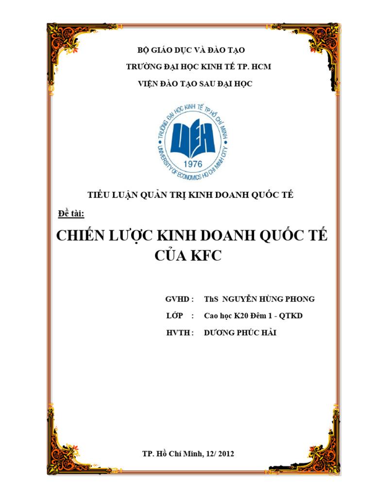 (22) Dương Phúc Hải - Tiểu luận cá nhân QTKDQT (Đêm 1 - K20) | PDF