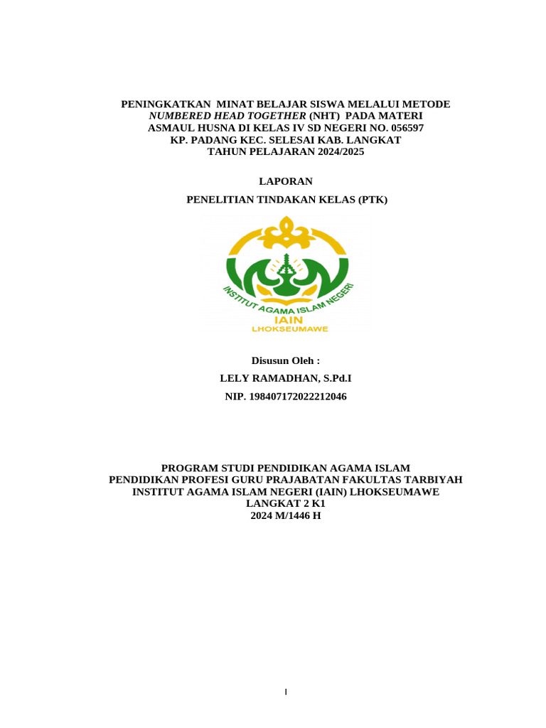 PTK Bab 1 Sampai 5 Benar | PDF