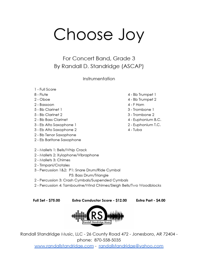 Choose Joy | PDF | Woodwind Instruments | Aerophones
