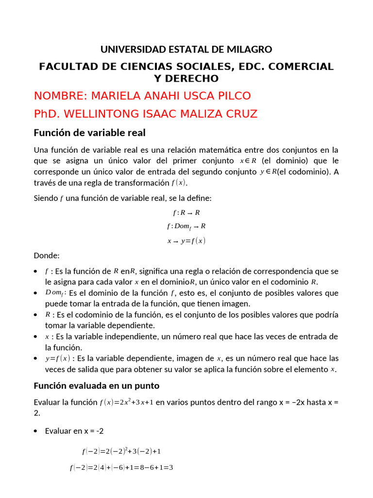 Función de Variable Real | PDF | Ciencia y matemáticas | Informática