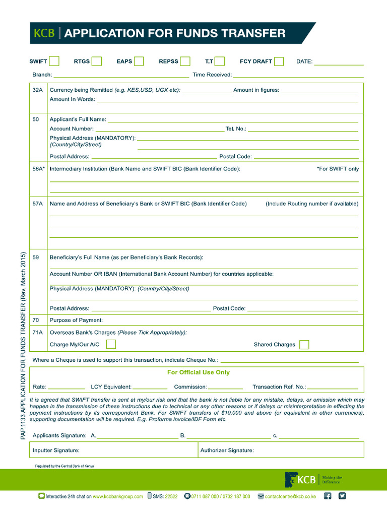 Funds Transfer Request Form | PDF