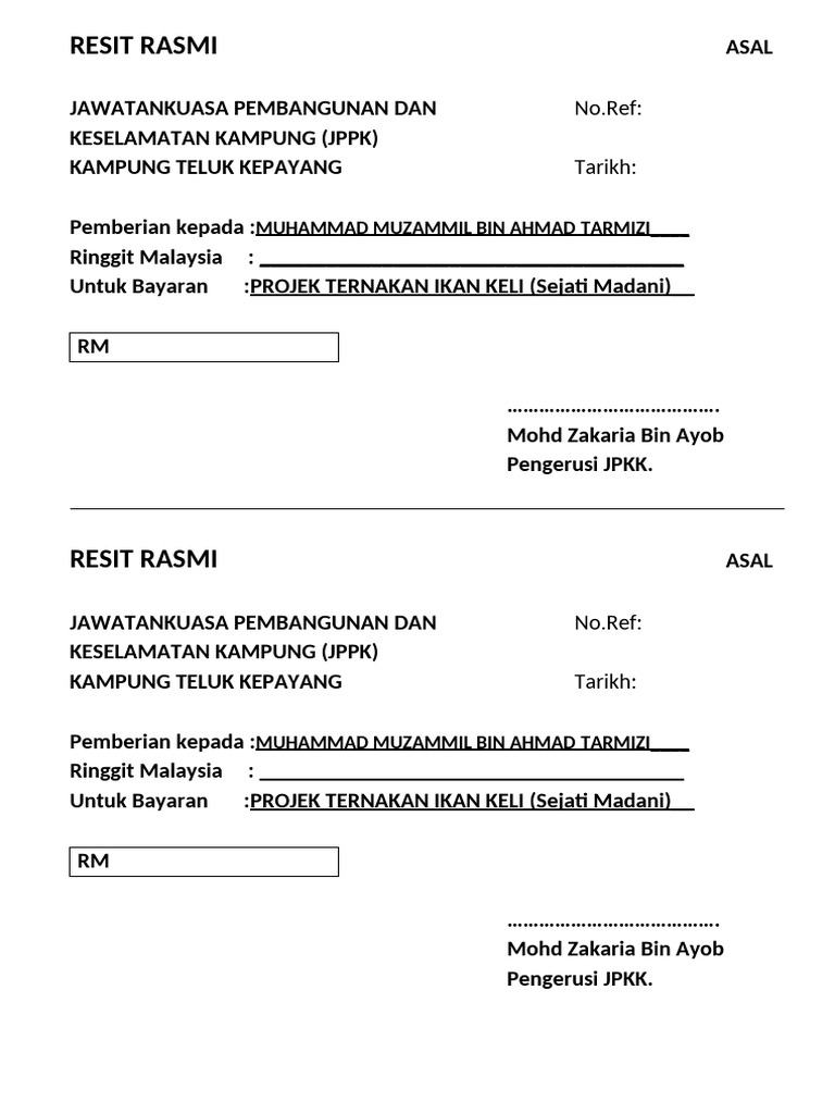 Resit Rasmi Asal | PDF