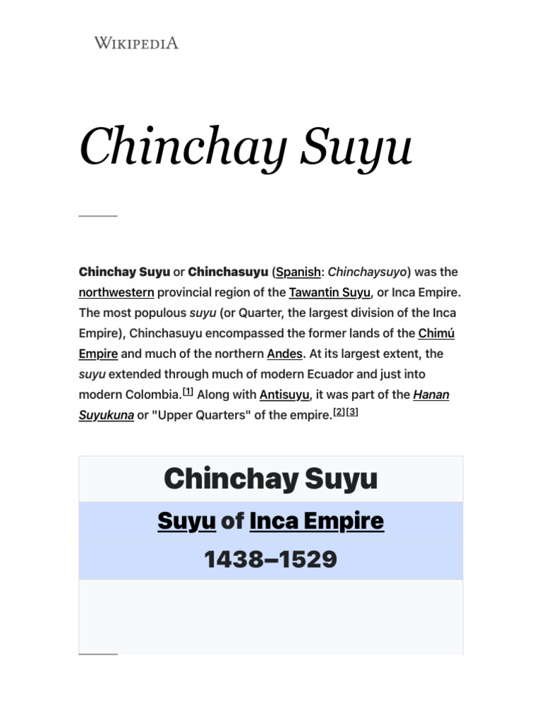 Chinchay Suyu: Inca Empire's Northwest | PDF | Pre Columbian Era ...