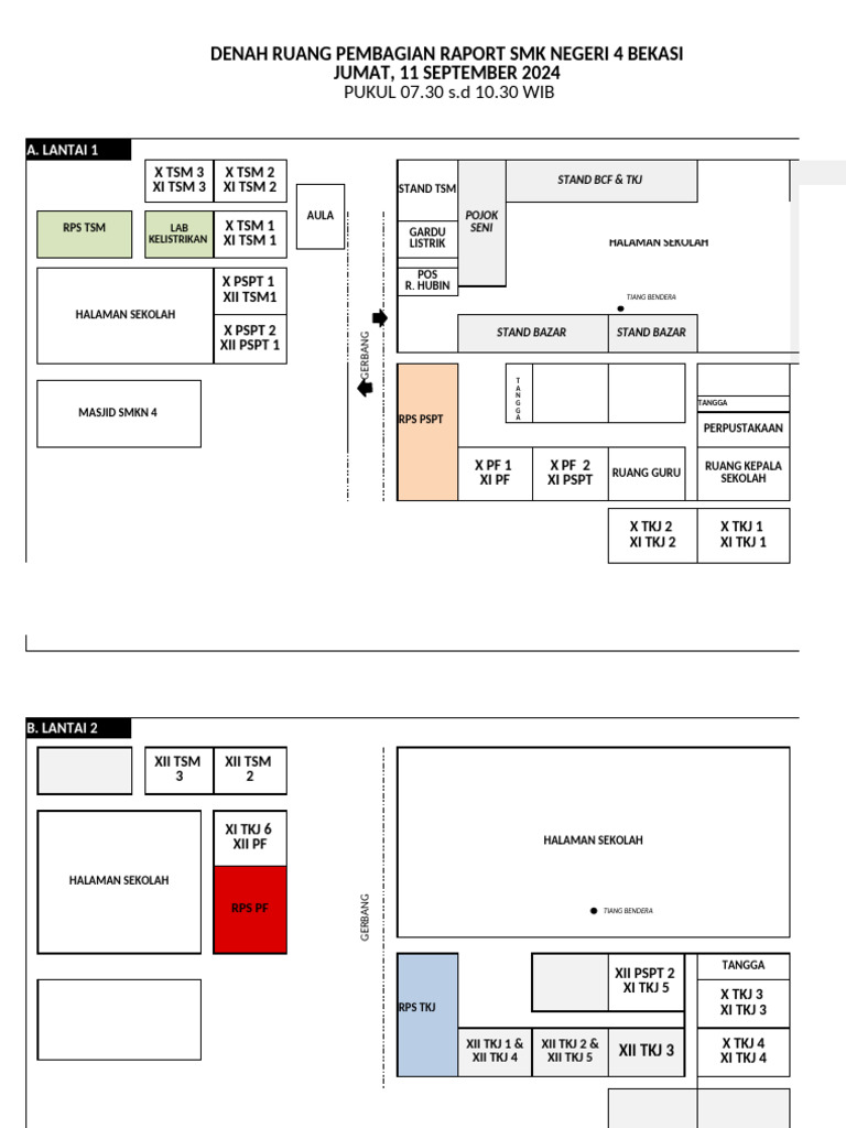 Denah Ruang Pembagian Raport | PDF
