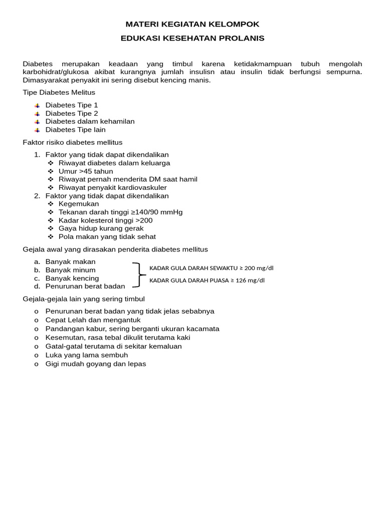 Materi DM Prolanis | PDF | Kesehatan Holistik