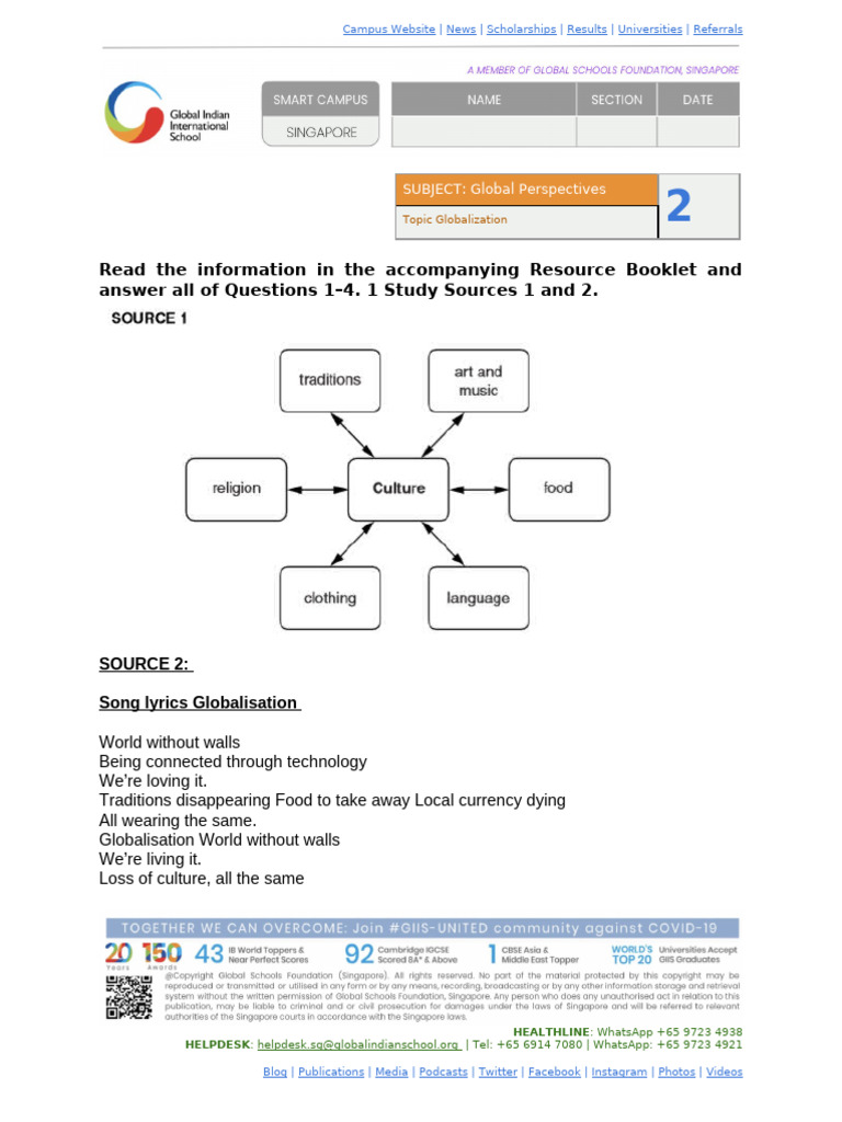 GP Worksheet 1 | PDF | Innovation | Globalization