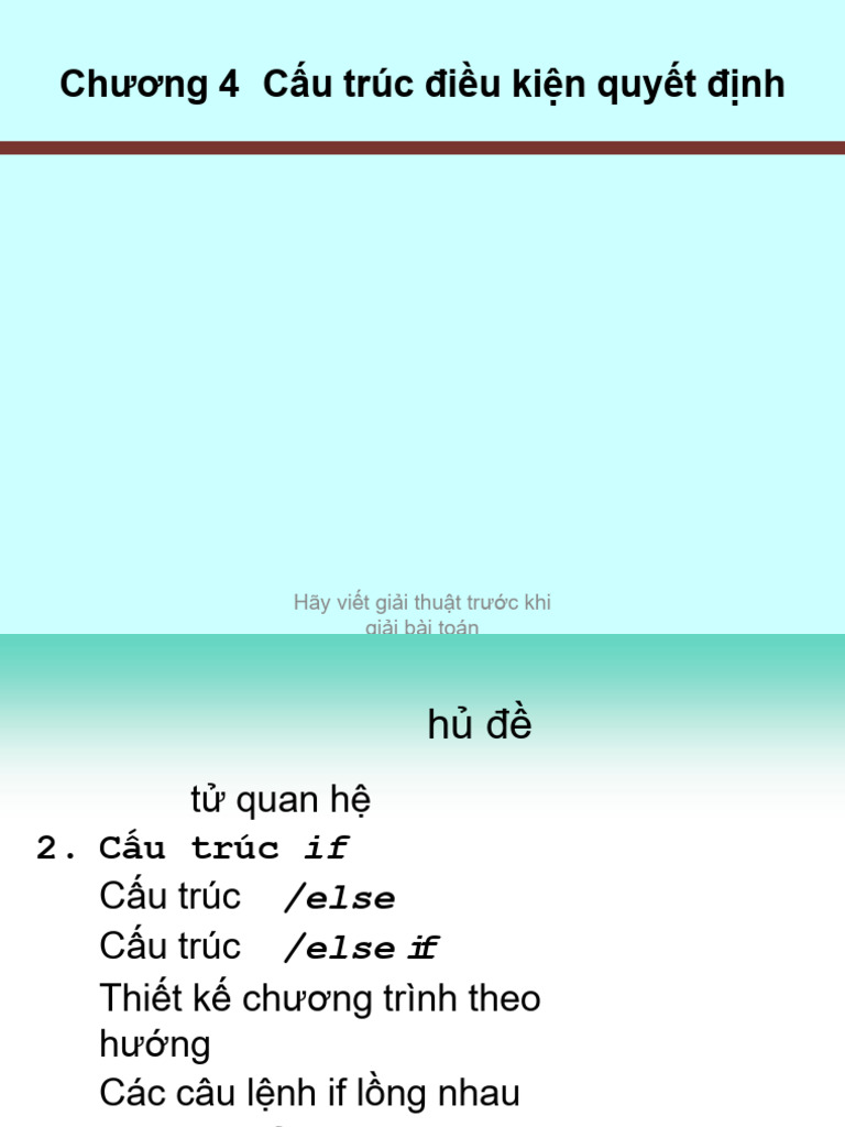 Chapter 4-Making Decisions (VN) | PDF