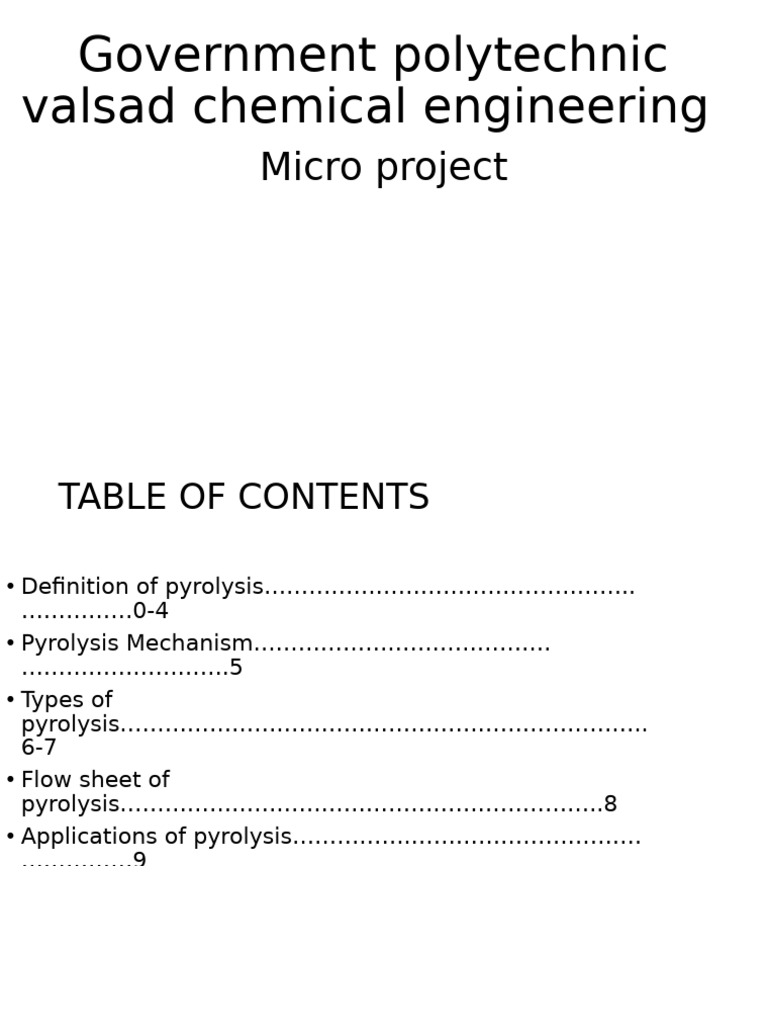 Government Polytechnic Valsad Chemical Engineering: Micro Project | PDF ...